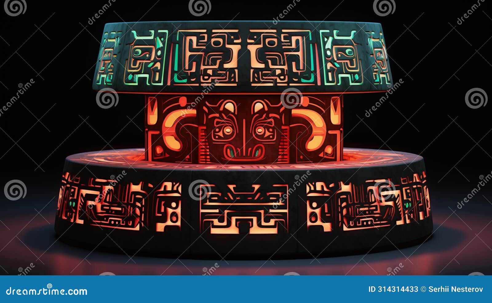 Stone Background with Patterns in the Style of the Aztec Civilization ...