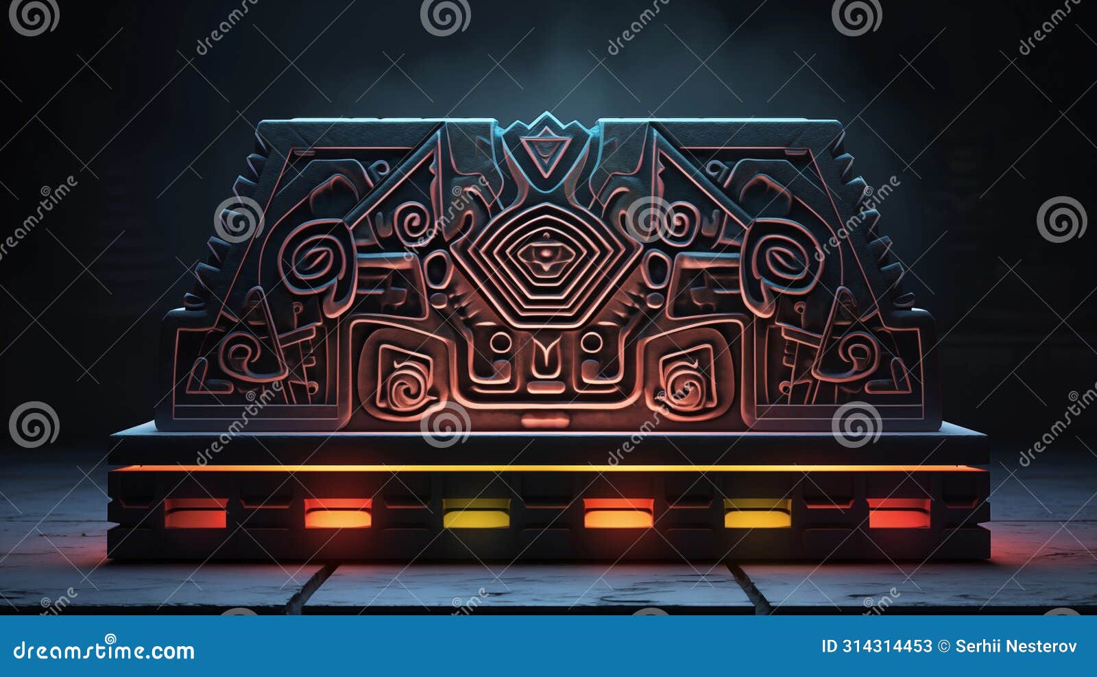 Stone Background with Patterns in the Style of the Aztec Civilization ...