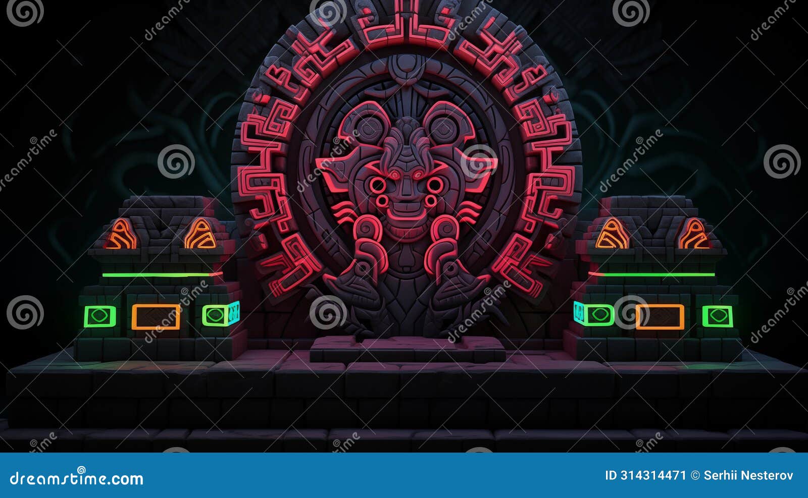 Stone Background with Patterns in the Style of the Aztec Civilization ...