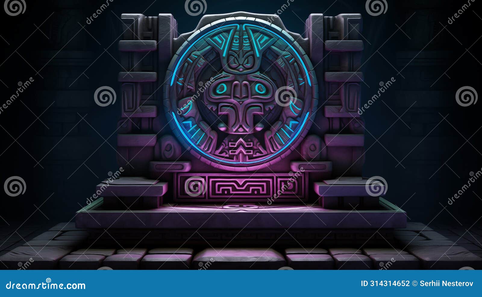 Stone Background with Patterns in the Style of the Aztec Civilization ...