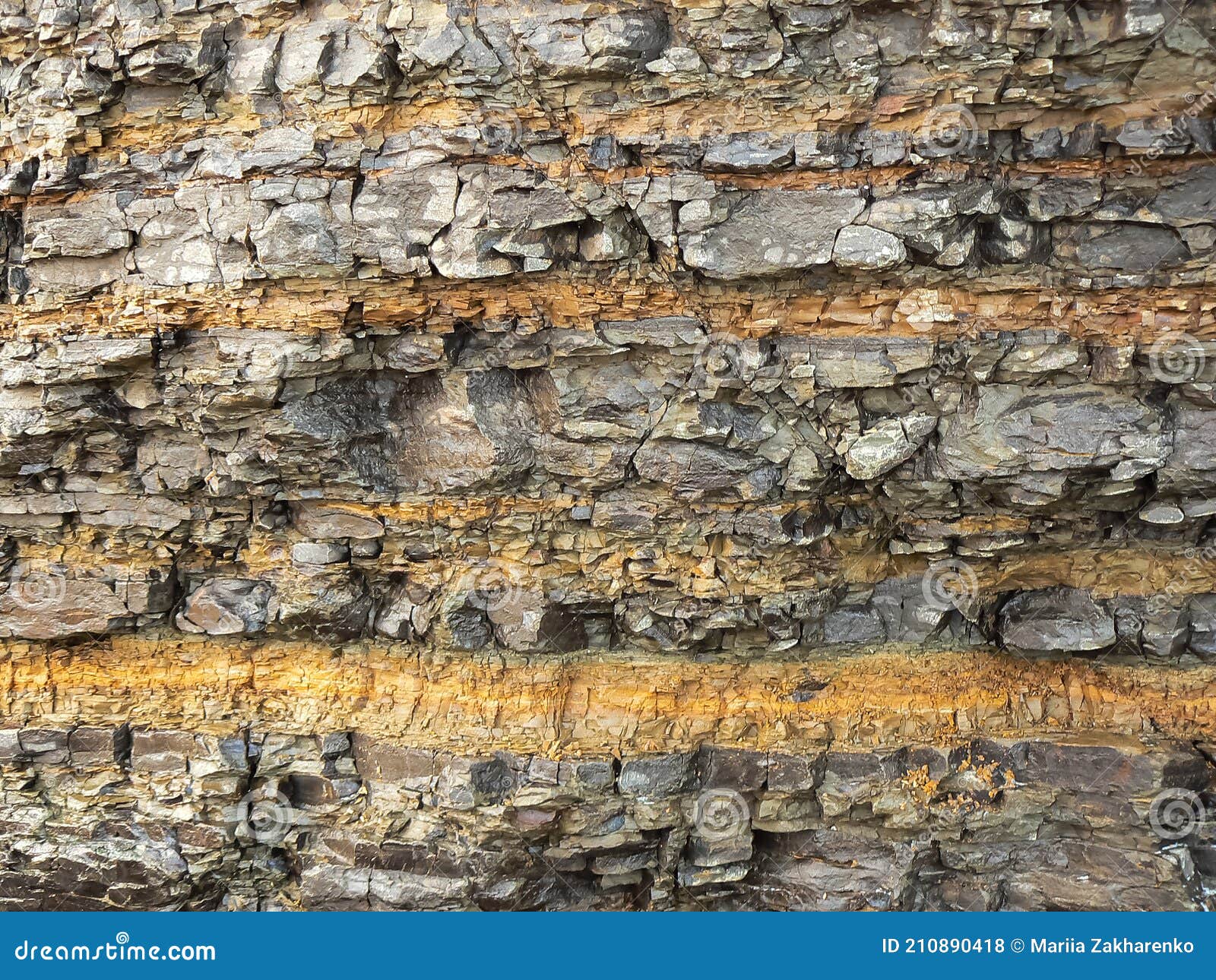 Stone Background of Striped Structure with Cracks and Original Texture ...
