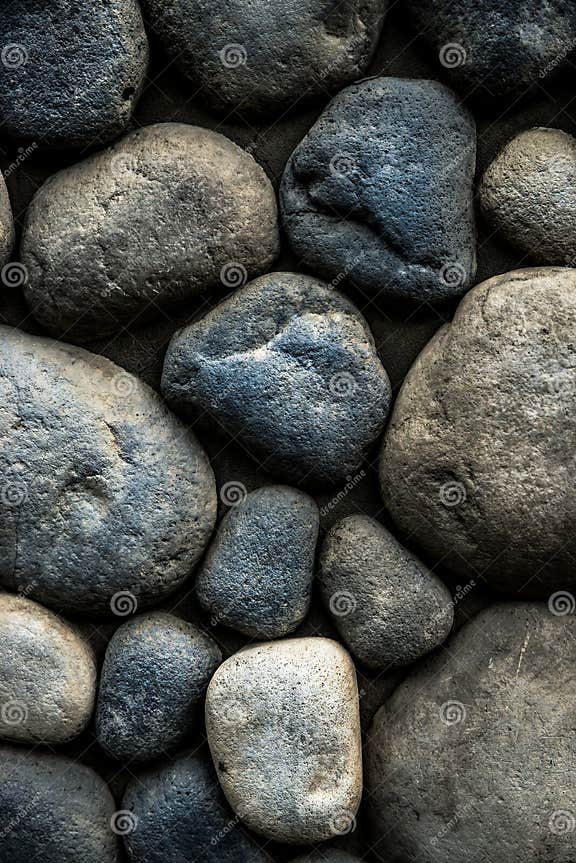 Stone Background. Wall of Rounded Pebbles Stock Photo - Image of garden ...