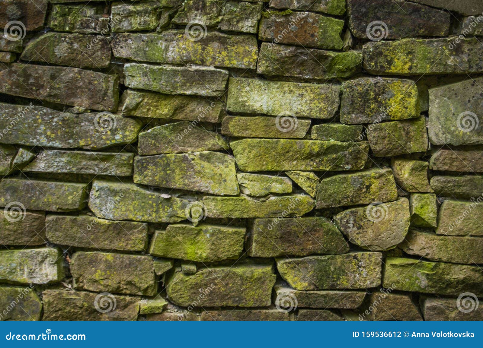 Stone Background, Wall Texture Covered with Moss Stock Photo - Image of ...