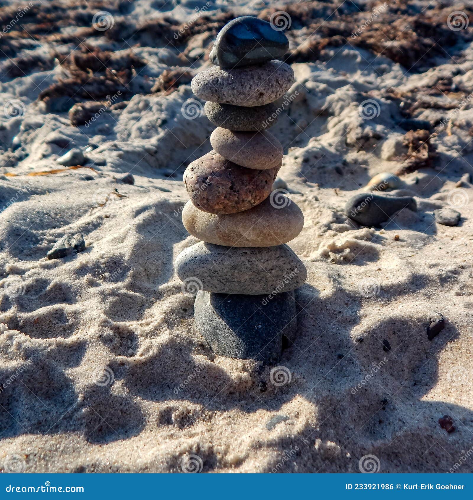 Stone balance on the beach stock photo. Image of beach - 233921986