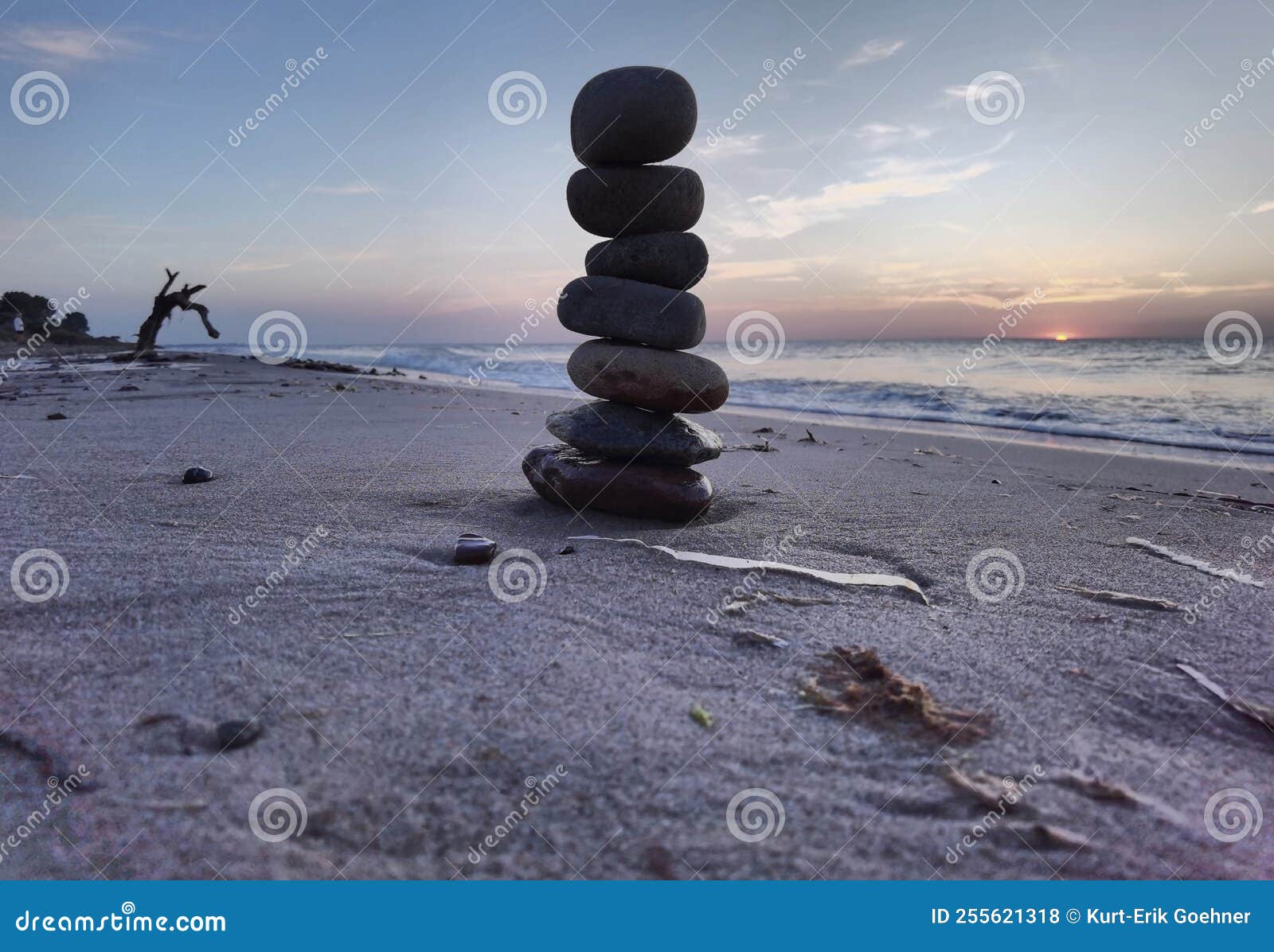 Stone Balance on the Beach of the Baltic Sea Stock Photo - Image of ...