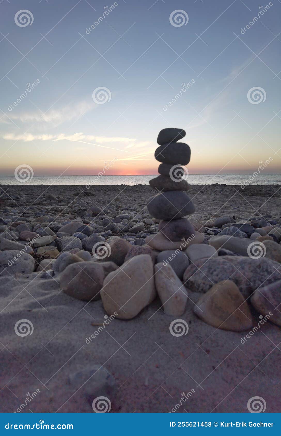 Stone Balance on the Beach of the Baltic Sea Stock Photo - Image of ...