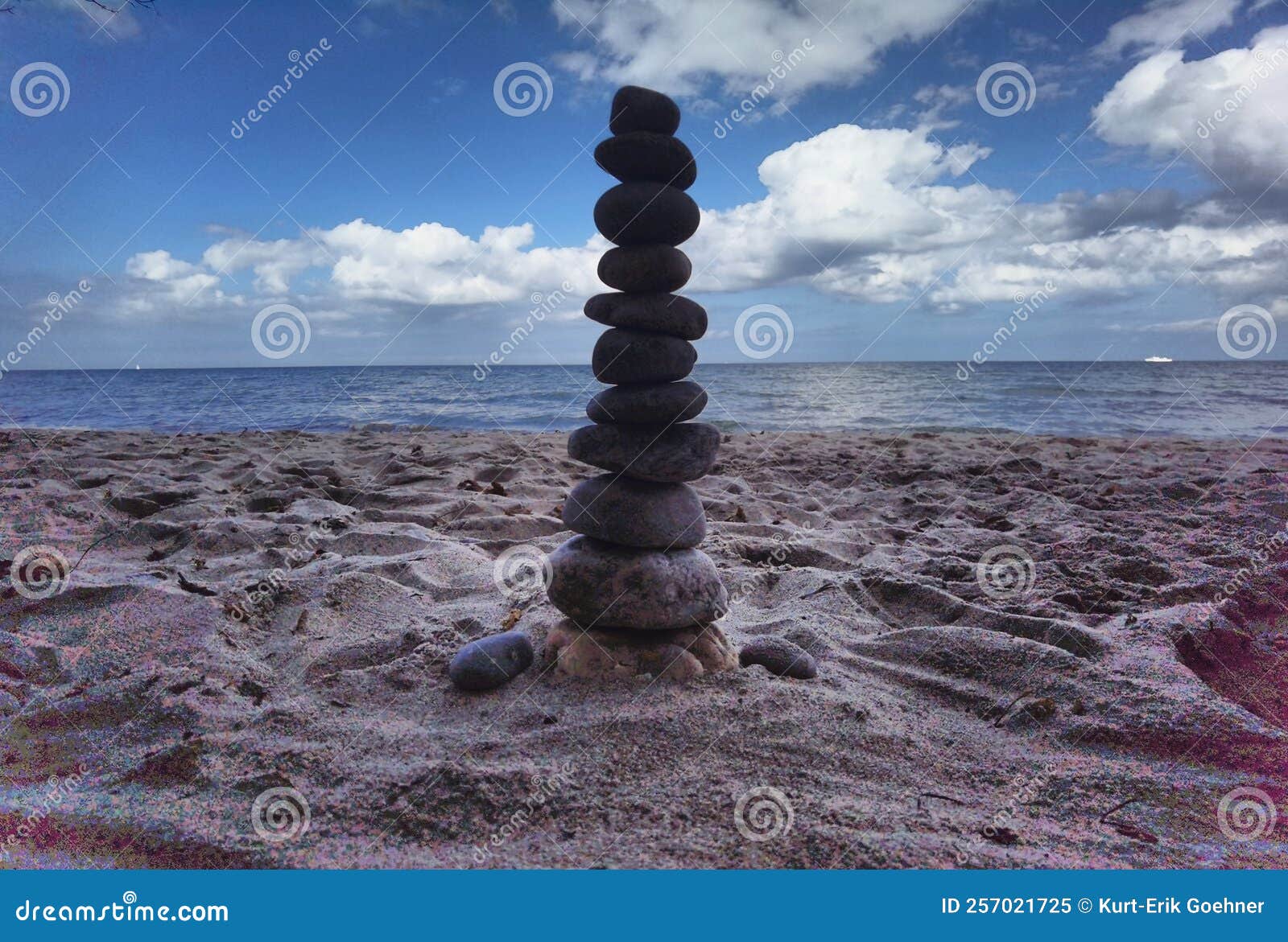 Stone Balance on the Beach of the Baltic Sea Stock Image - Image of ...