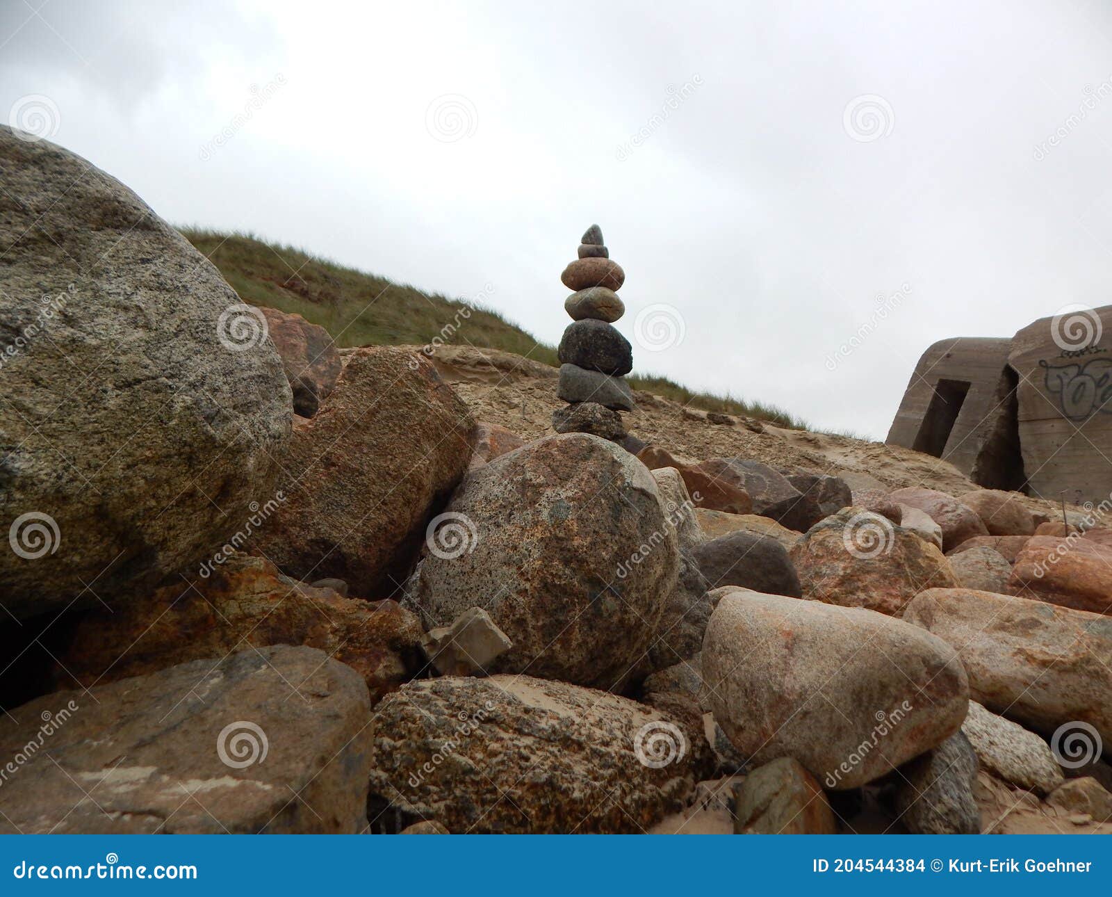 Stone Balance on the Beach of Denmark Stock Photo - Image of soil ...