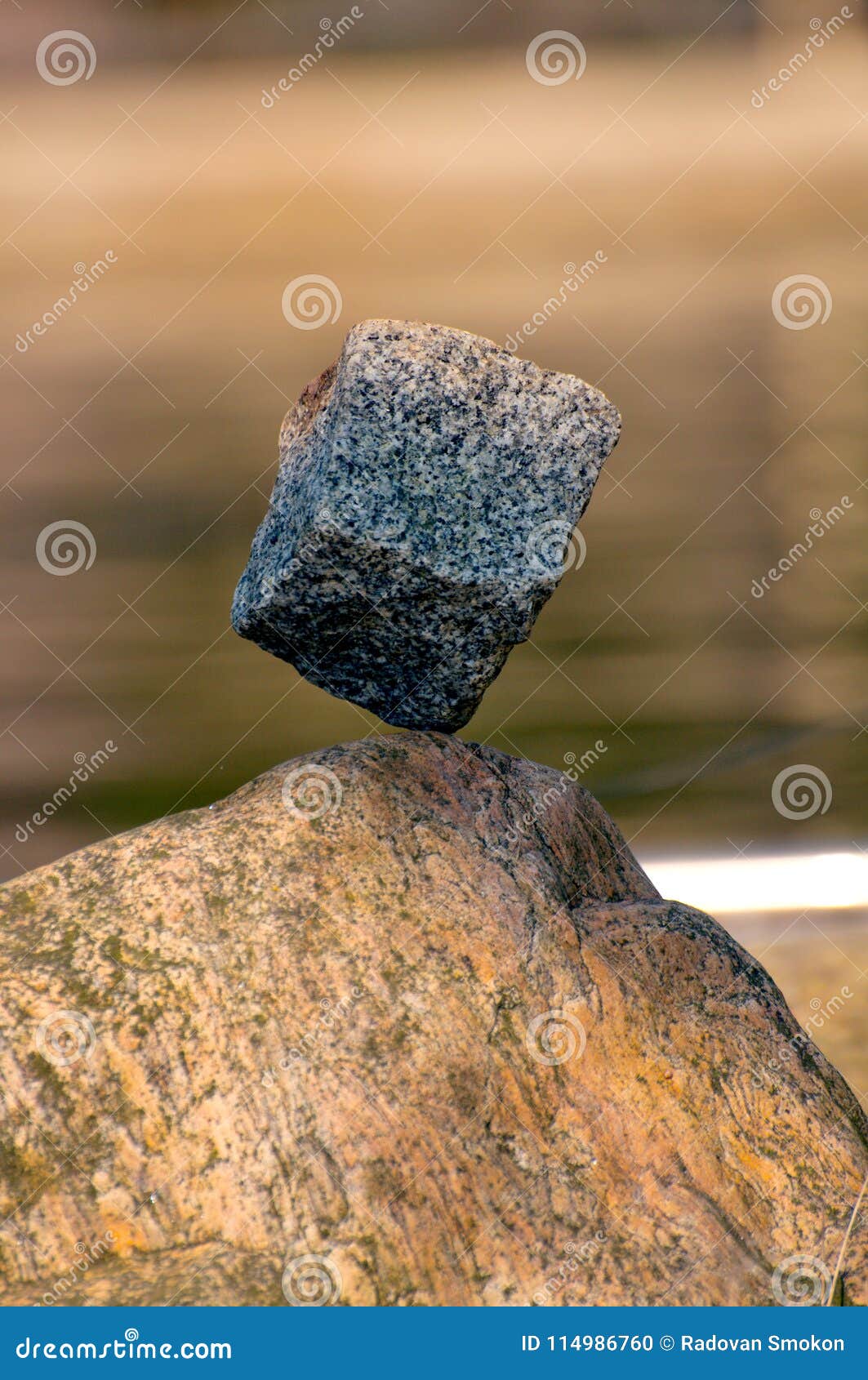 Stone Balancing by the River Stock Photo - Image of gravity, strength ...