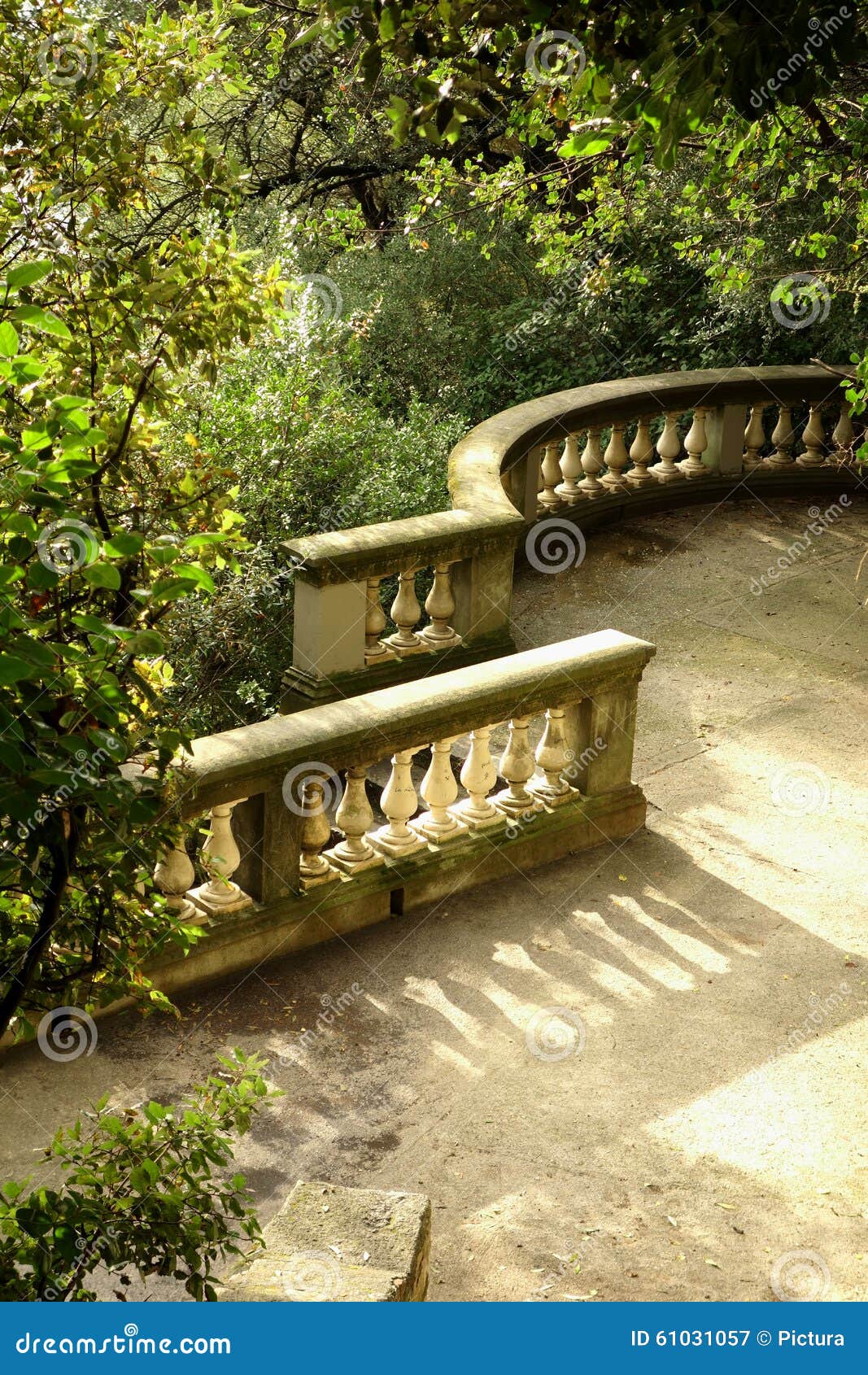 Stone Balcony in a Green Park Stock Image - Image of scenic, sculpted ...