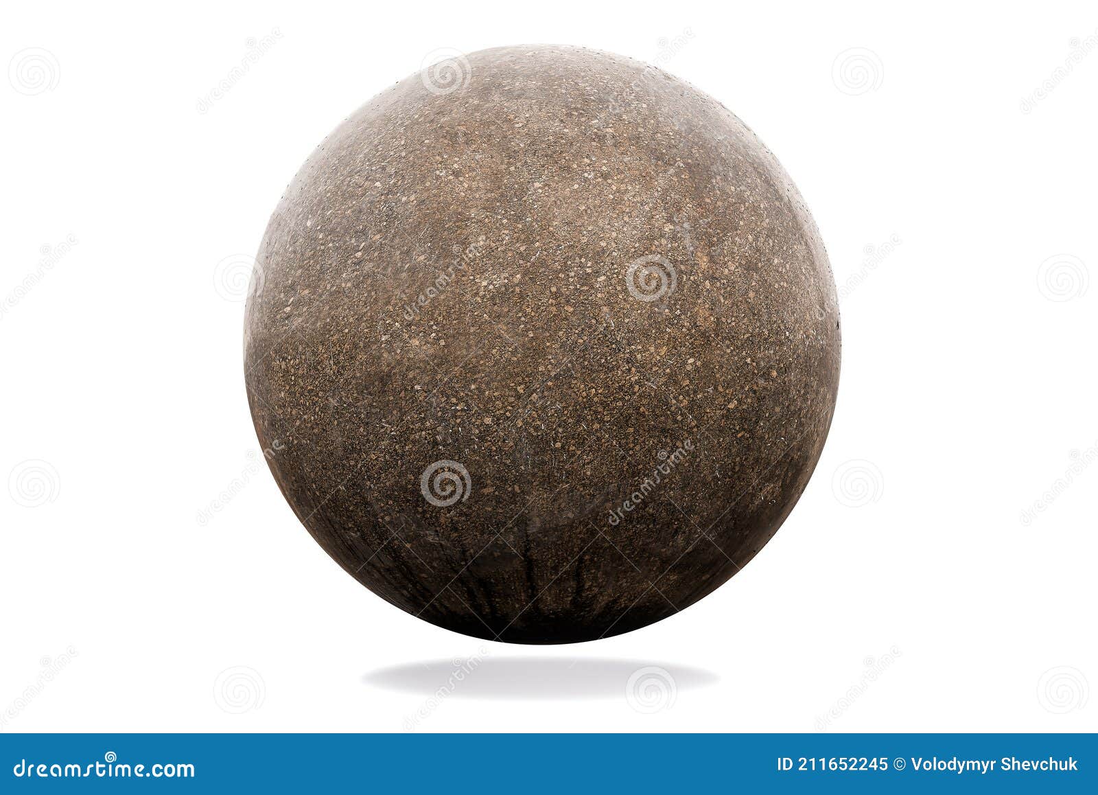 Stone ball on white stock image. Image of granite, material - 211652245