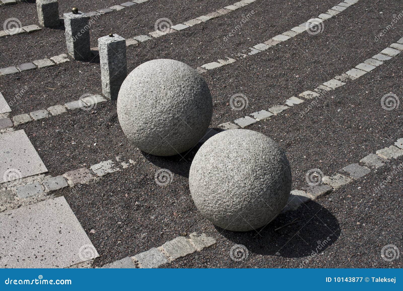 Stone balls stock image. Image of white, pavement, city - 10143877