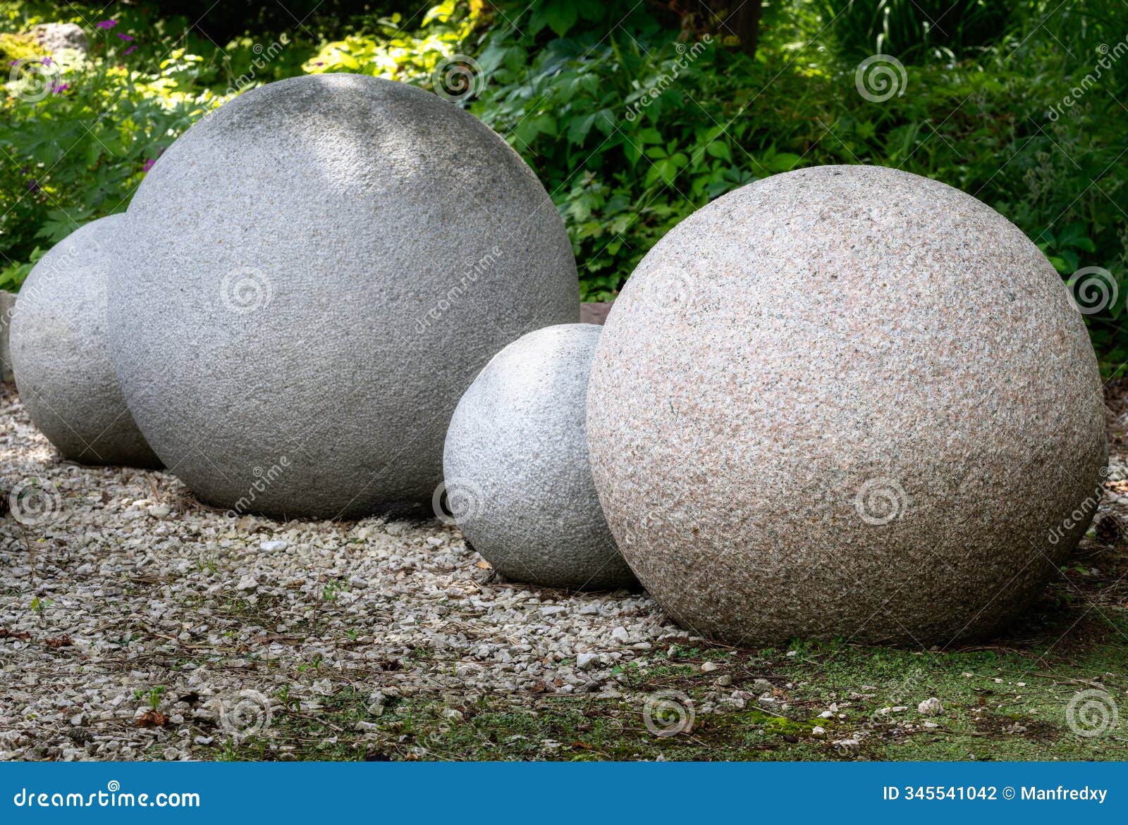 Stone Balls On A Stone Pedestal. The Cores Are Made For Throwing A ...