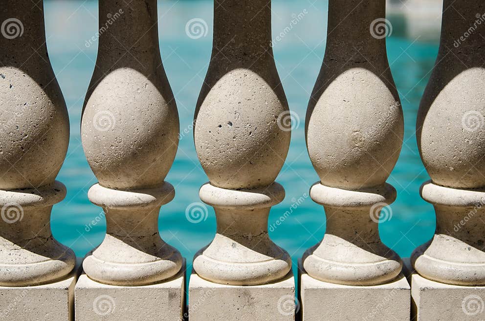 Stone balusters stock image. Image of balustrades, cracked - 49848559