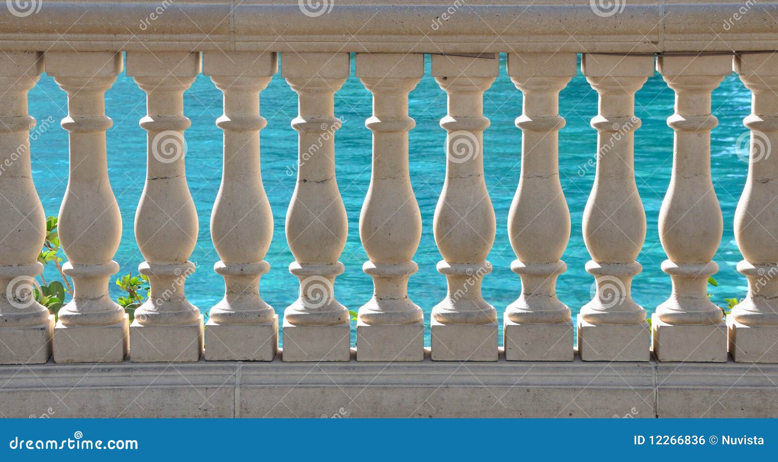 Stone Balustrade. Railing With Antique Pillars. Classic Architecture ...