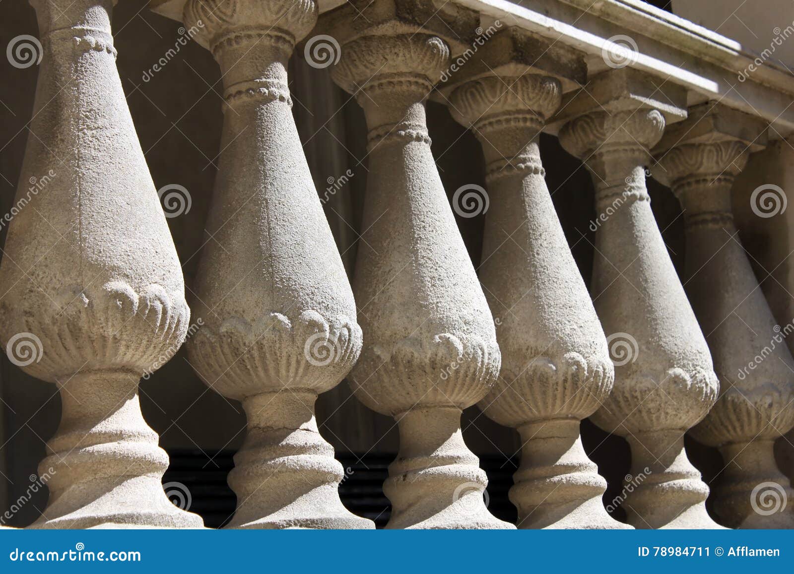 Stone balustrade stock image. Image of contrast, shade - 78984711
