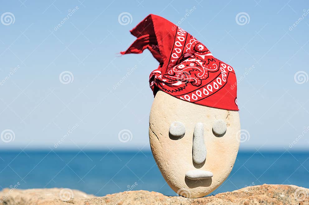 Stone and bandana stock photo. Image of protection, like - 47768914