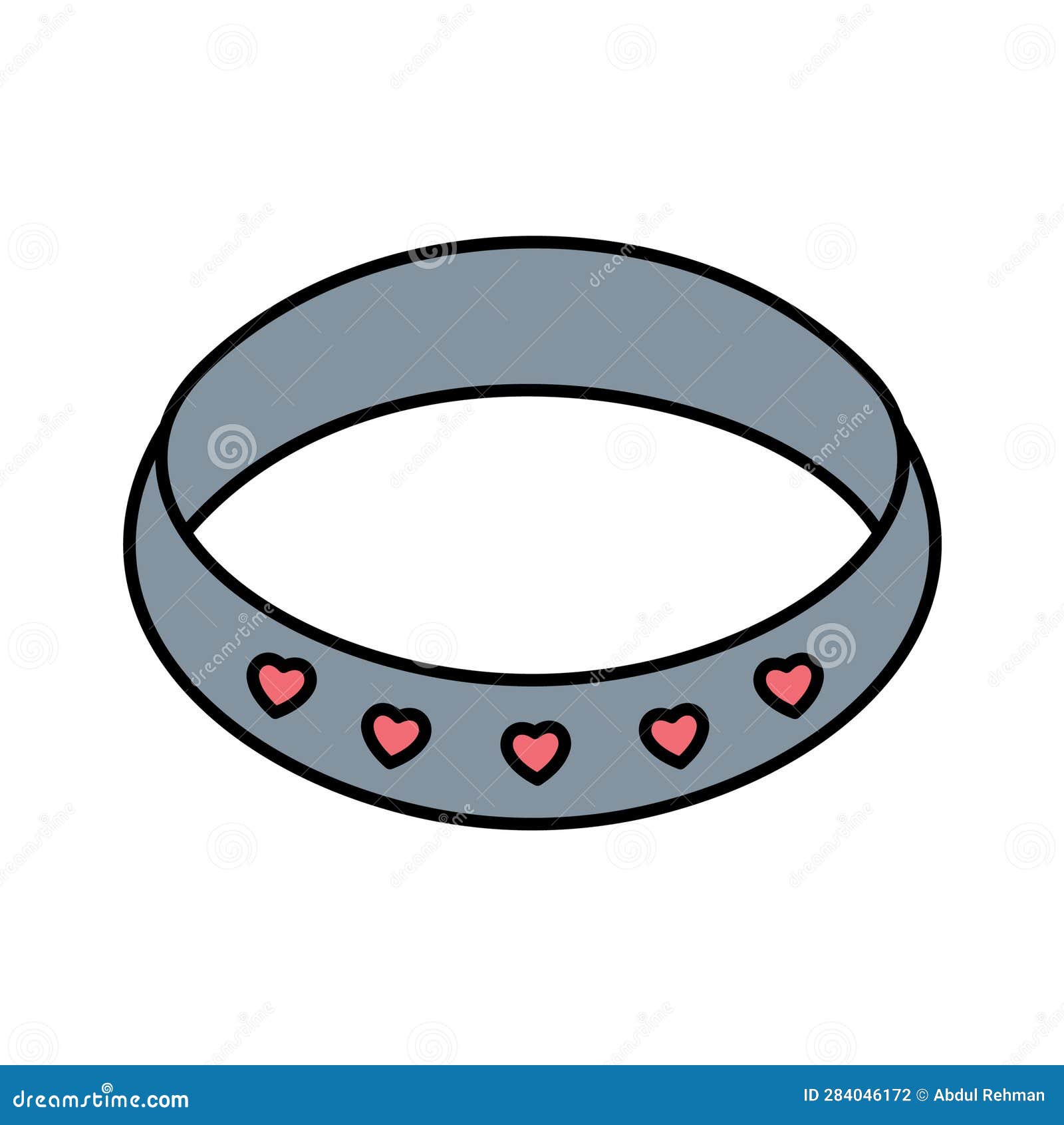 Stone Bangle Outline with Colours Fill Vector Icon that Can Easily Edit ...