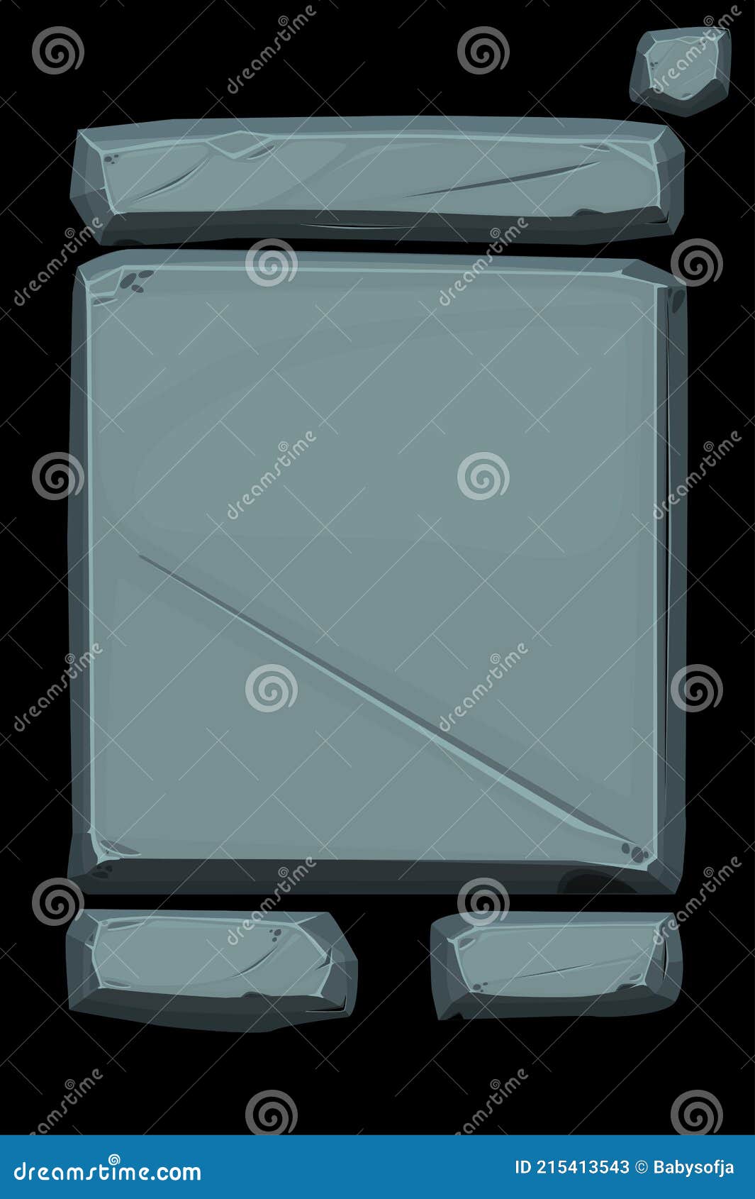 Stone Banner Panel, Old Gray User Interface. Stock Vector ...