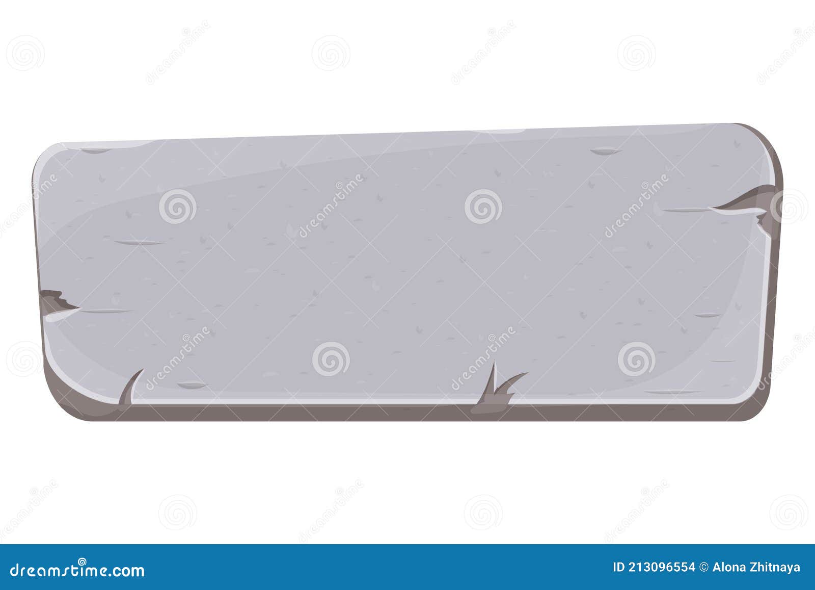 Stone Banner, Panel, Textured Cartoon Frame with Cracked Elements ...