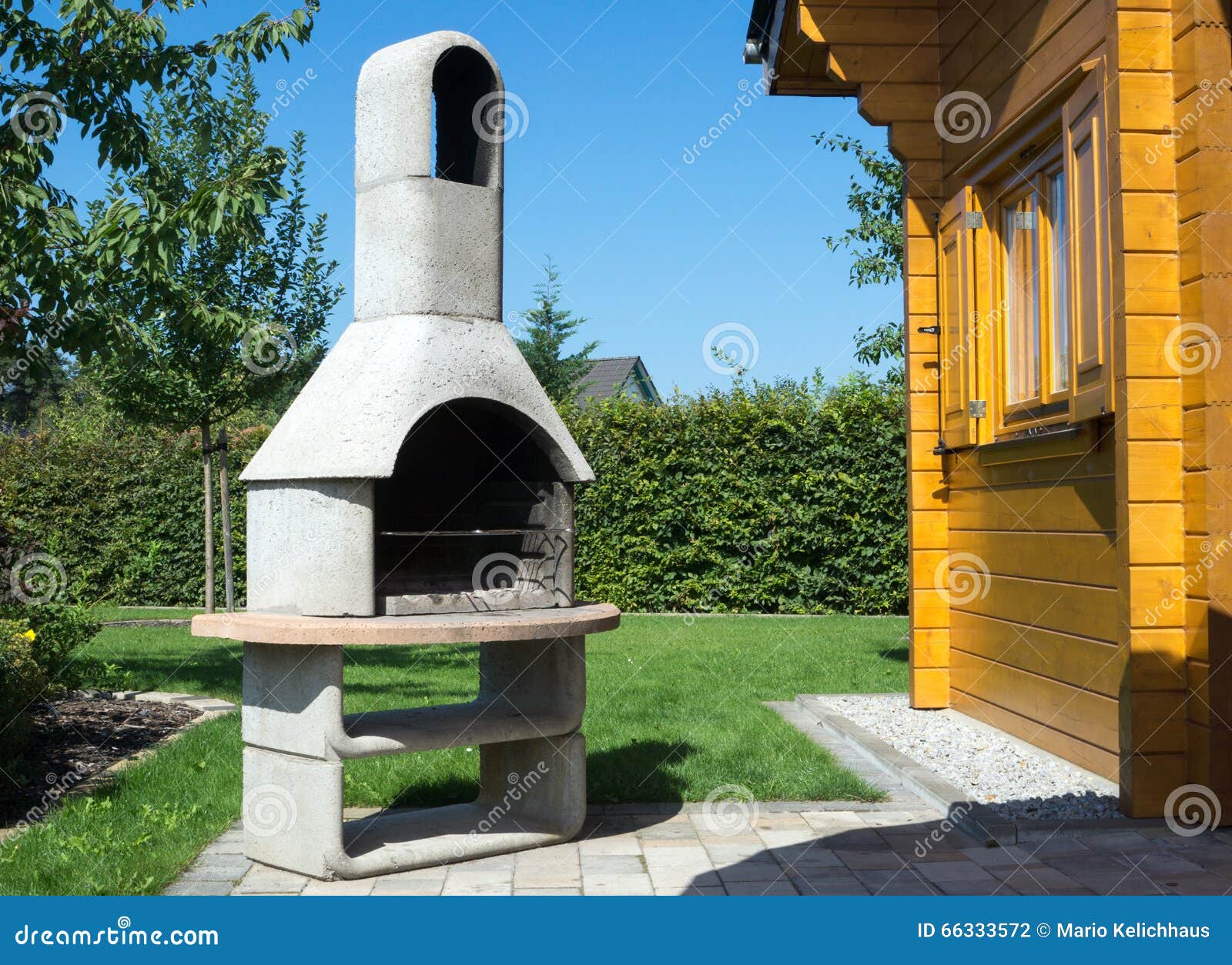 Stone barbecue stock photo. Image of time, garden, charcoal - 66333572