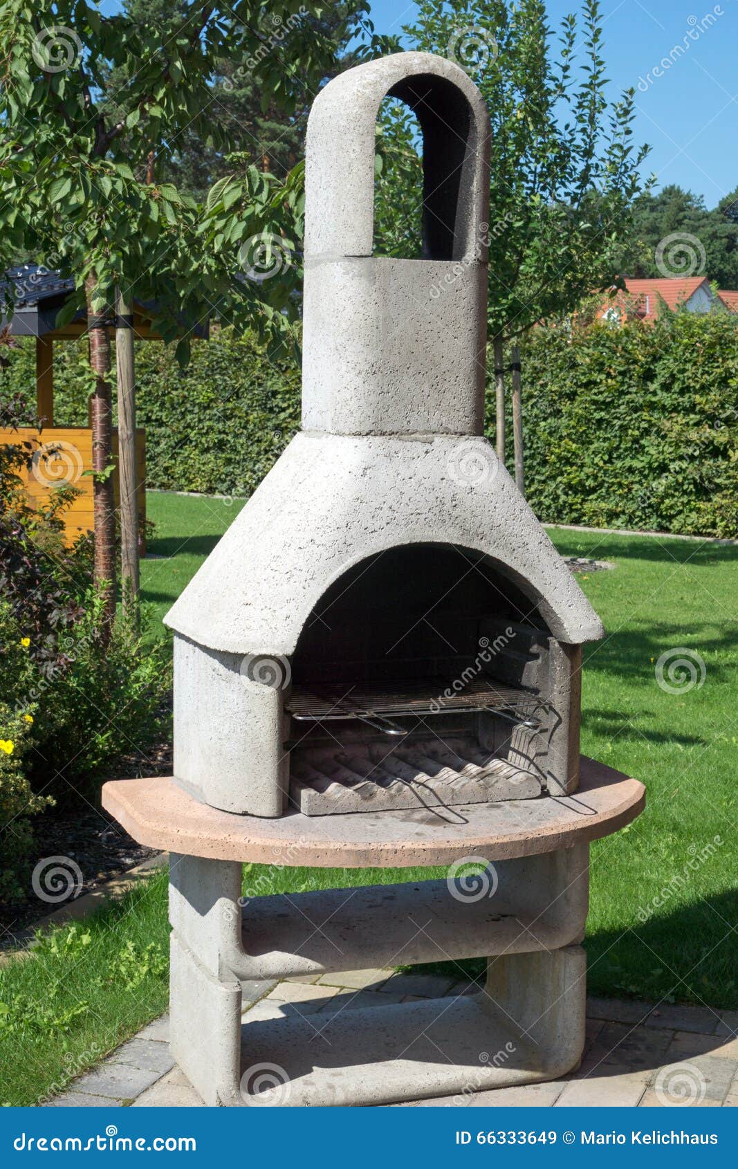 Stone barbecue stock image. Image of charcoal, grill - 66333649