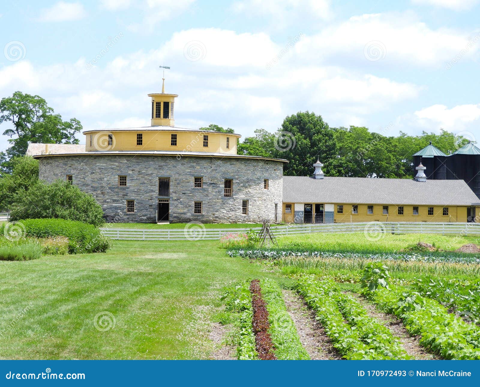 Stone Barn Building at Hancock Shaker Village Stock Image - Image of ...