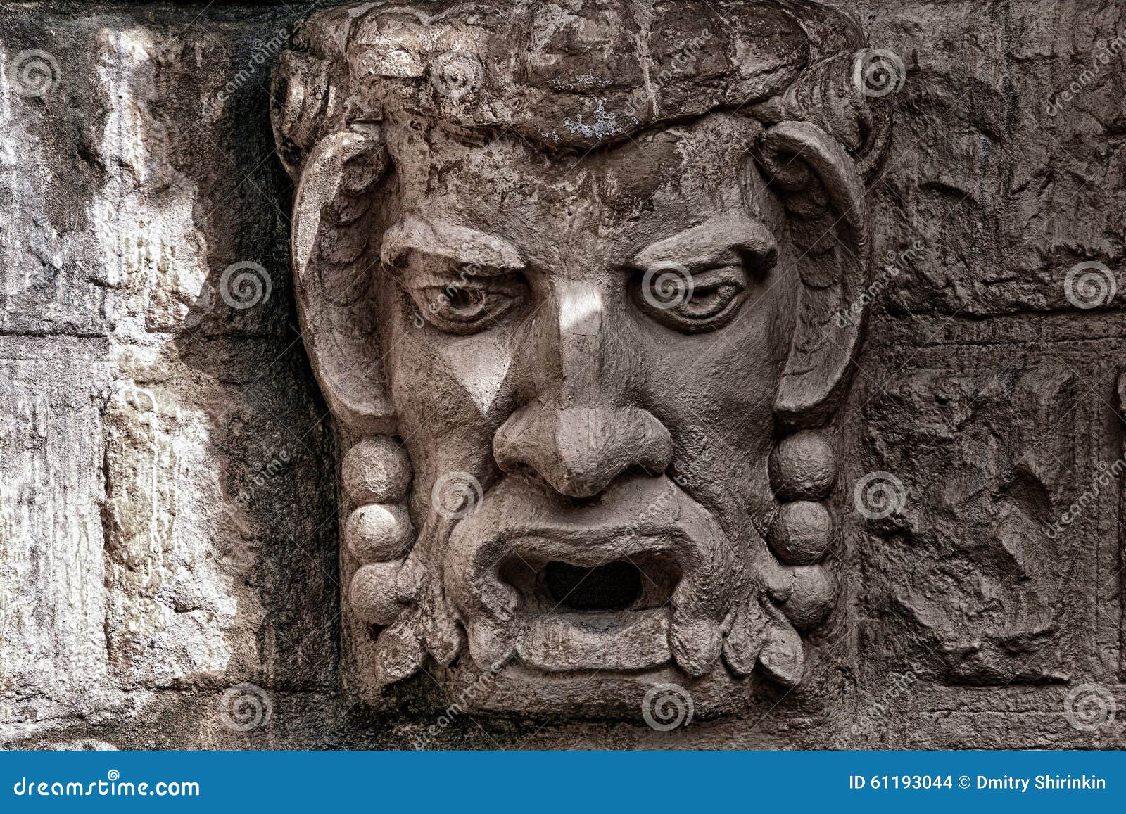 Stone Bas-relief a Kind of a Head of a Demon Stock Photo - Image of ...