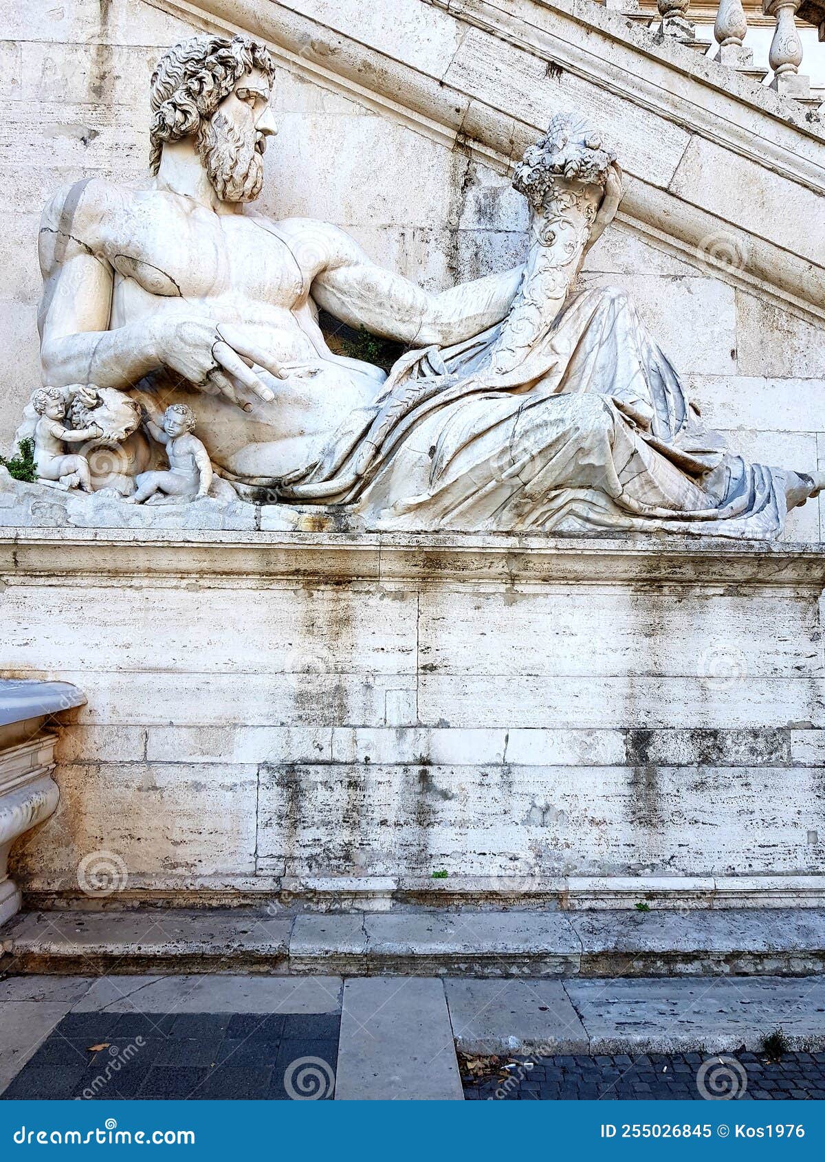 Stone Bas-relief of Poseidon in Rome Stock Illustration - Illustration ...