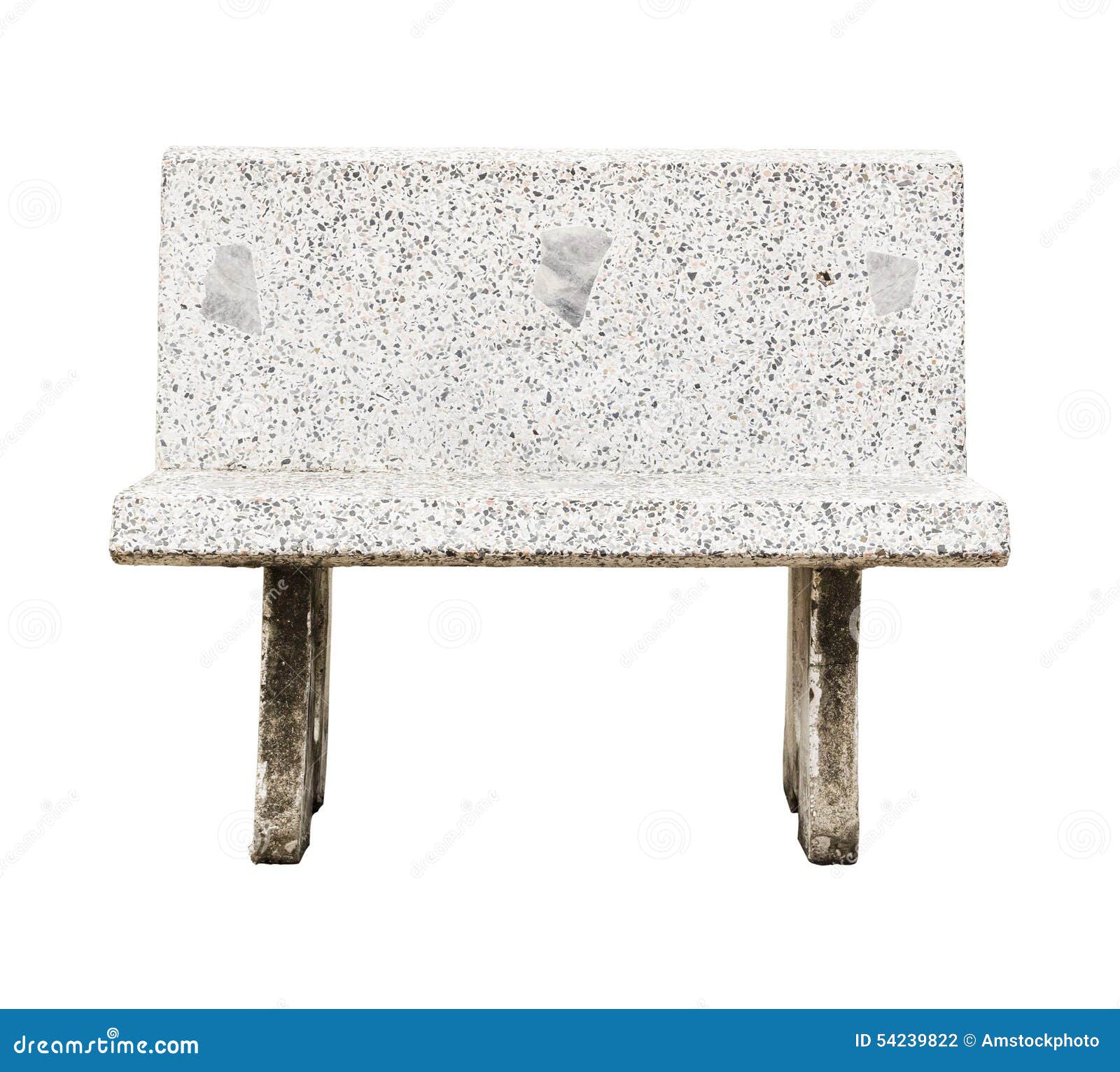 Stone Bench Isolated on White Background Stock Photo - Image of bench ...