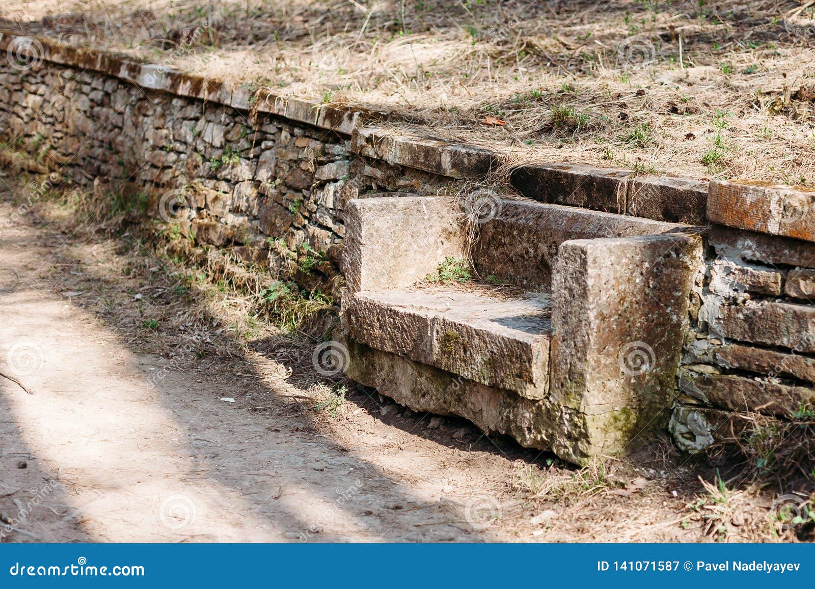 Stone bench park stock image. Image of path, landscaping - 141071587