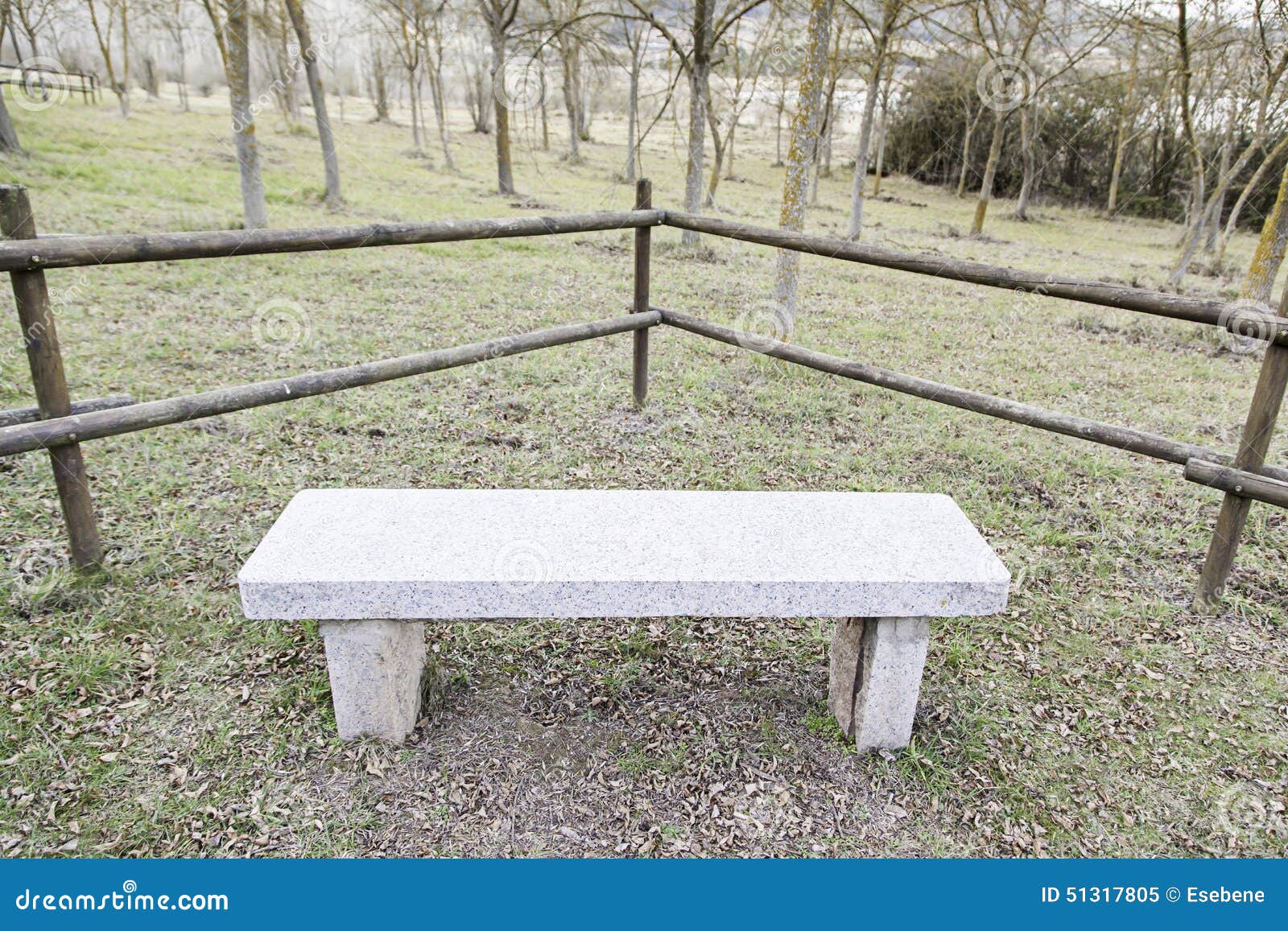 Stone bench in a park stock image. Image of season, alley - 51317805