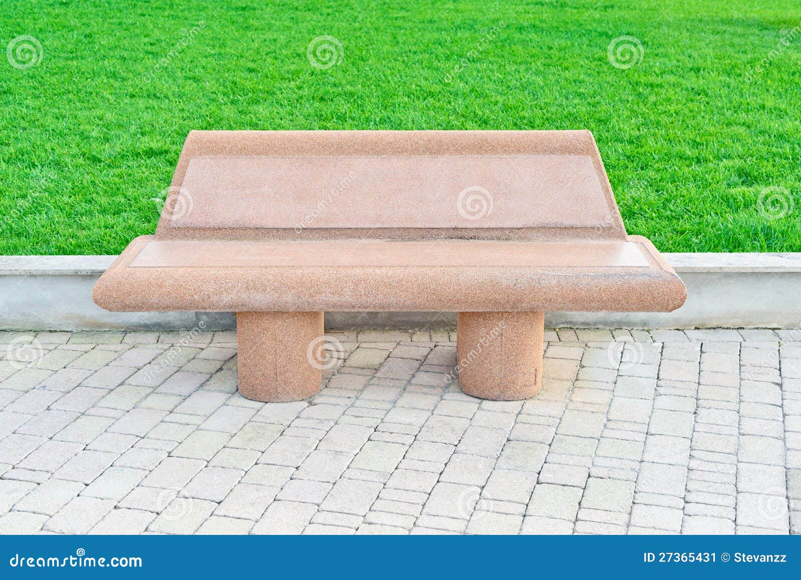 Stone Bench in a Public Garden Park. Stock Image - Image of relax ...