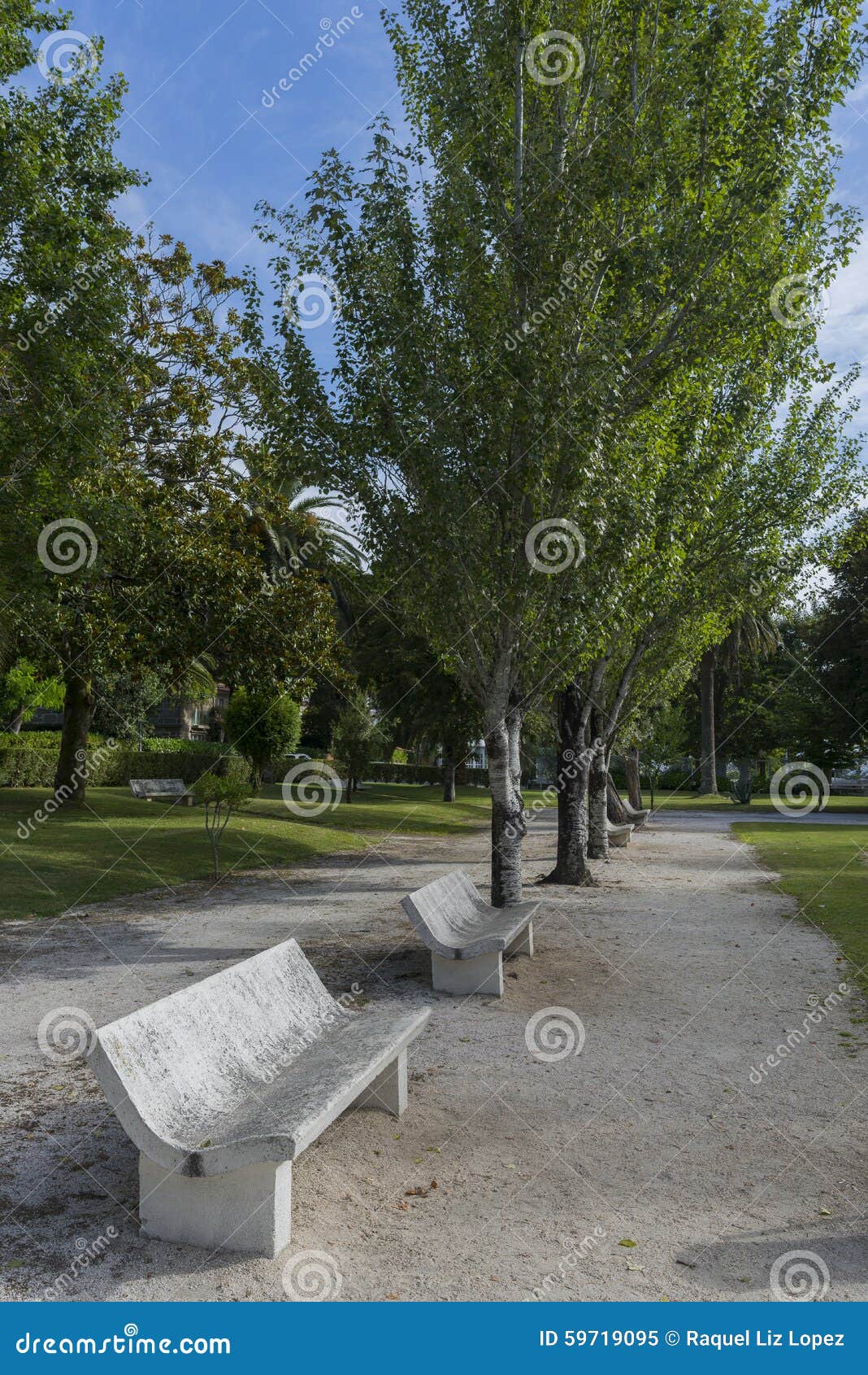 Stone benches. stock image. Image of garden, benches - 59719095