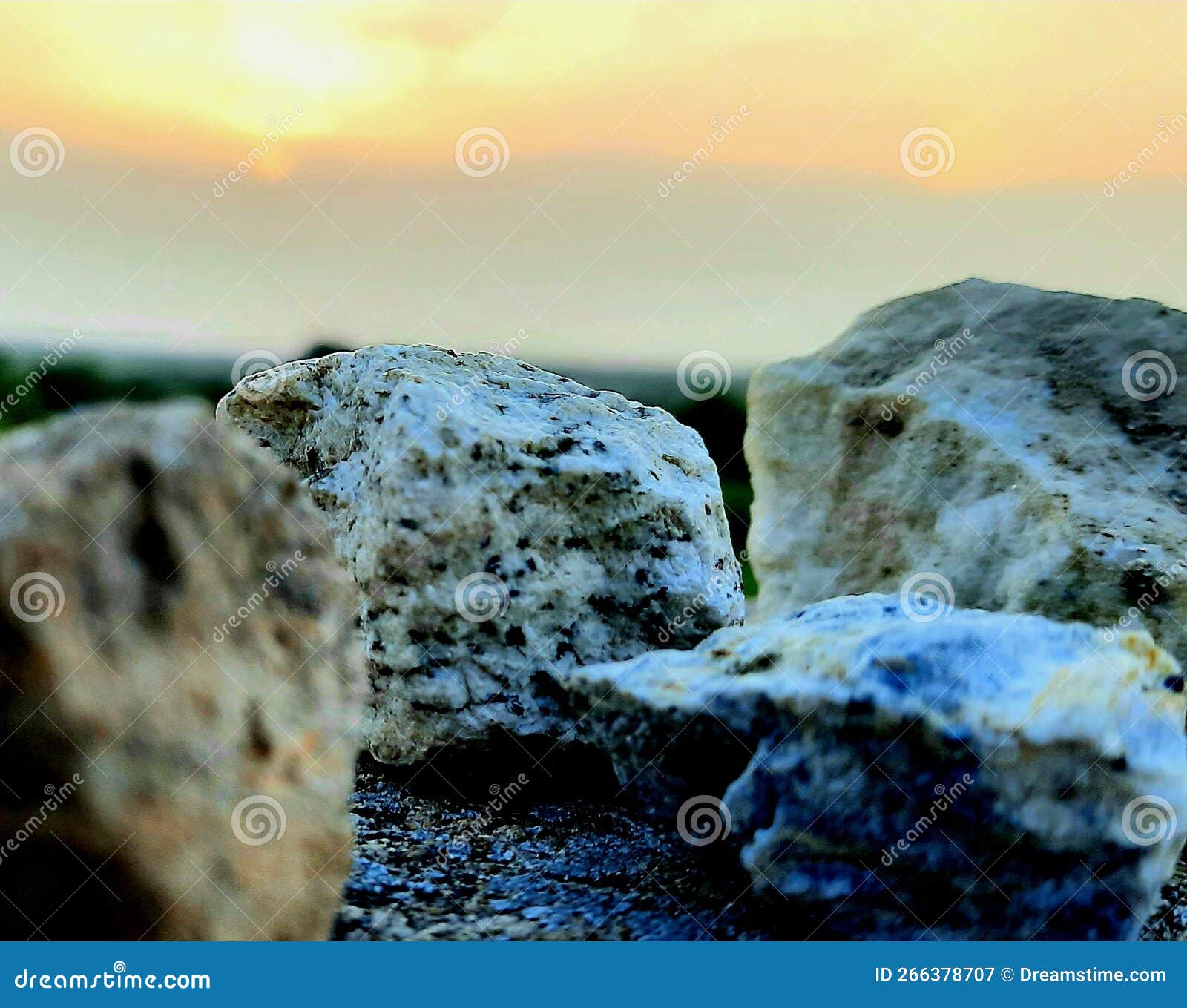 Stone with Best View Sunset Village Stock Image - Image of stone, view ...