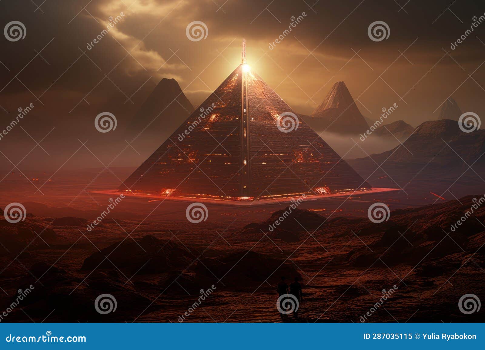 Stone Big Pyramid. Generate Ai Stock Illustration - Illustration of ...