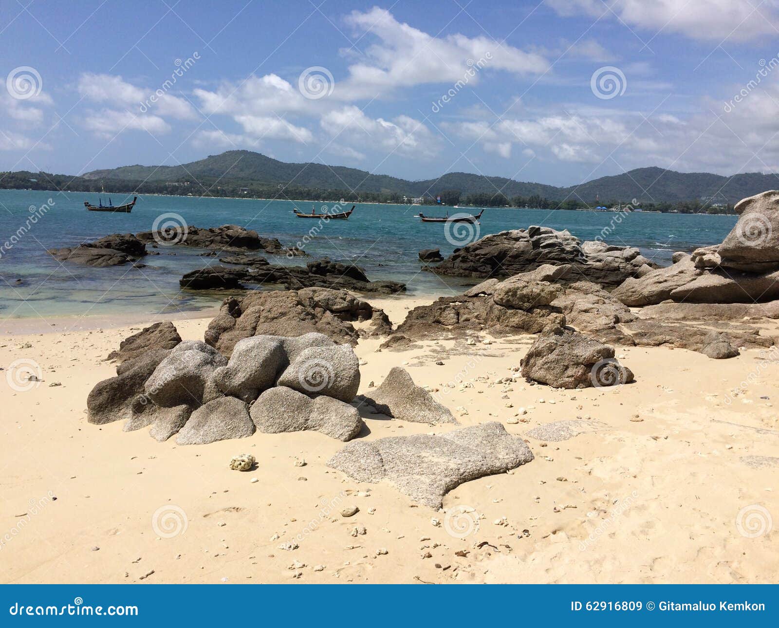 Stone big on sand stock image. Image of phuket, stone - 62916809