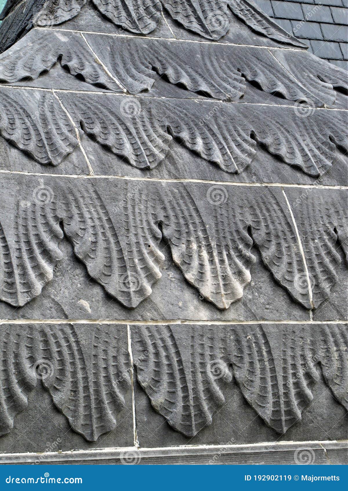 Stone Block Leaf Roof Pattern Stock Image - Image of gray, roof: 192902119