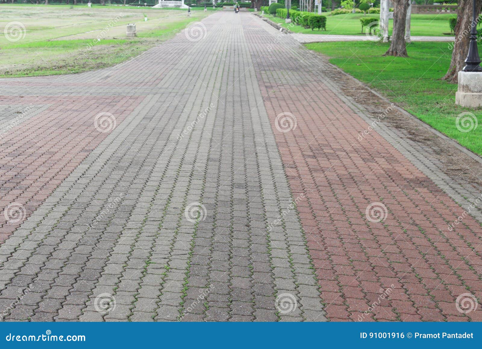 Stone Block Walk Path in the Park Stock Photo - Image of grey, pavement ...