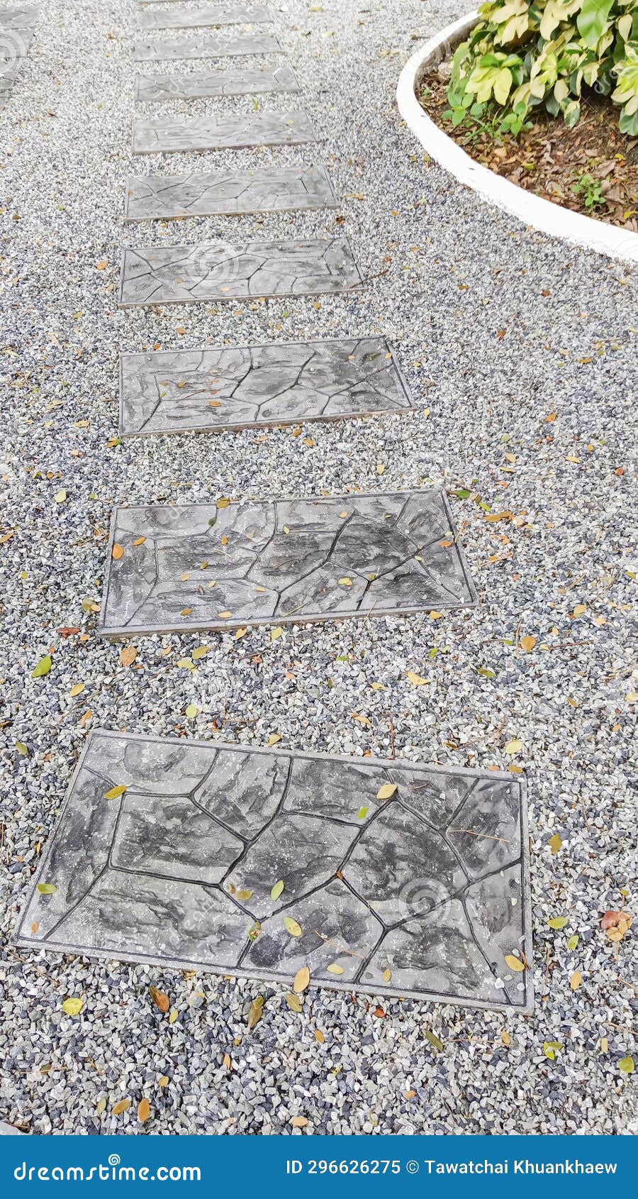 Stone Block Walk Way on Gravel Stone Floor Stock Image - Image of ...