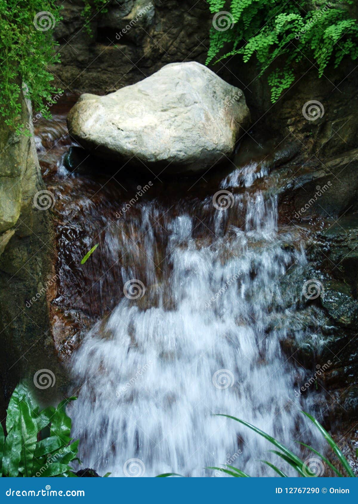 Stone blocking waterfall stock photo. Image of beauty - 12767290