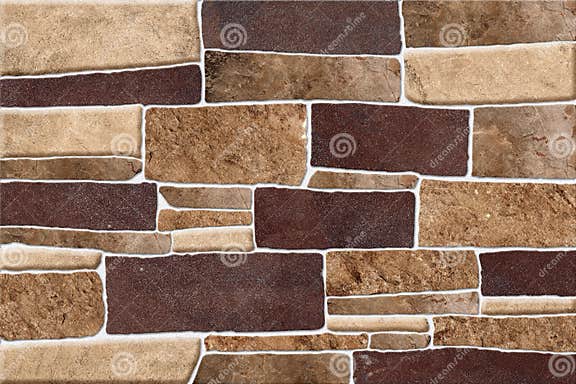 Stone Blocks Decorative Mosaic Shape Shameless Pattern in Wall ...