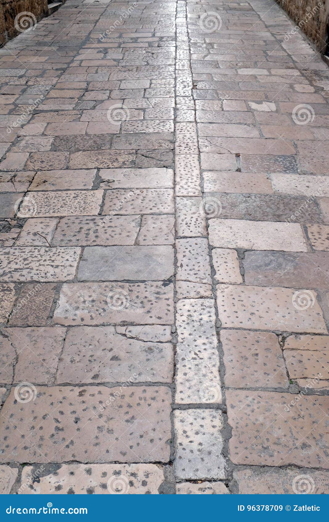 Stone Blocks Paved Road in Dubrovnik Stock Image - Image of material ...