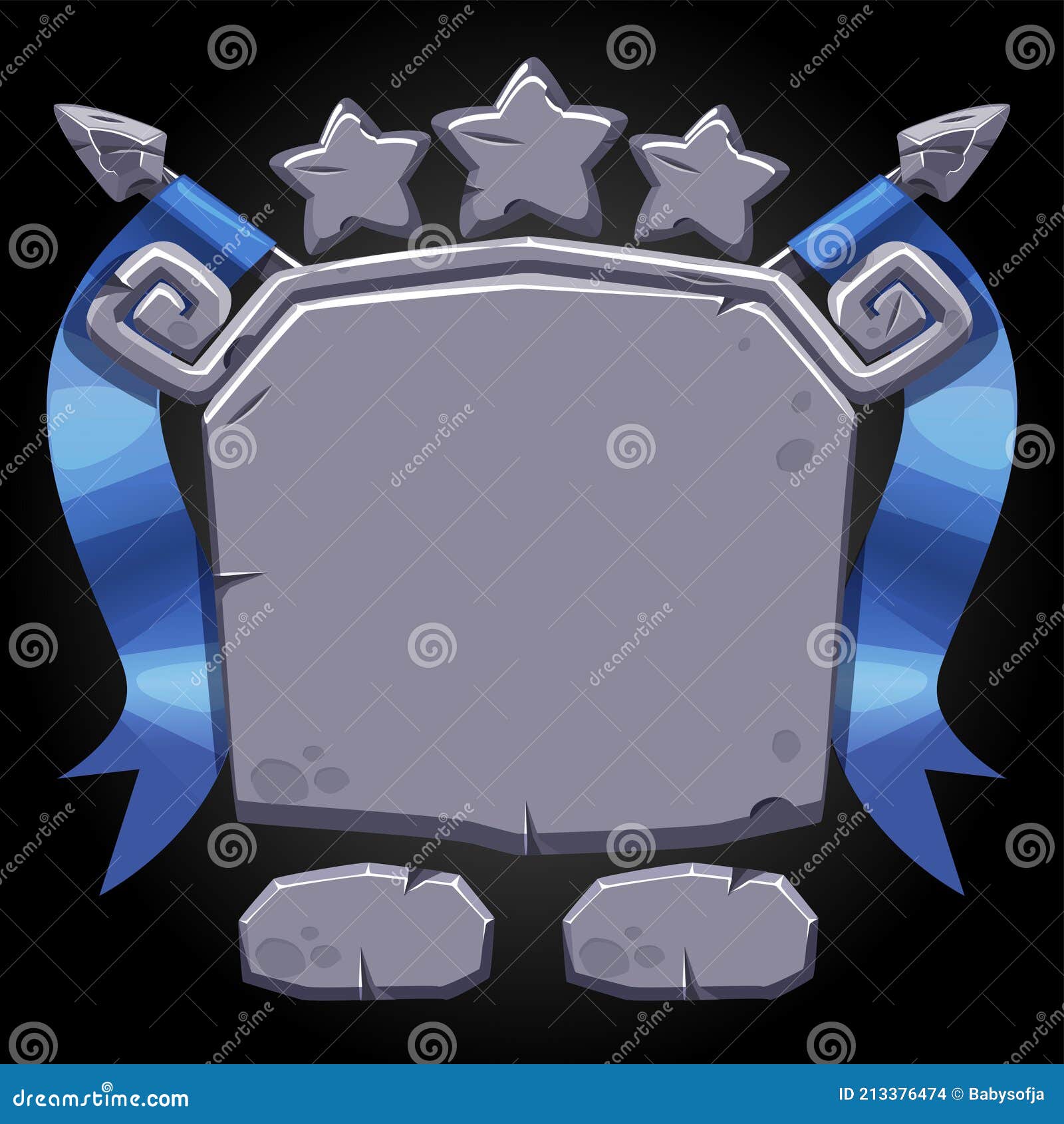 Stone Board User Interface with Stars of Achievement for the Game ...