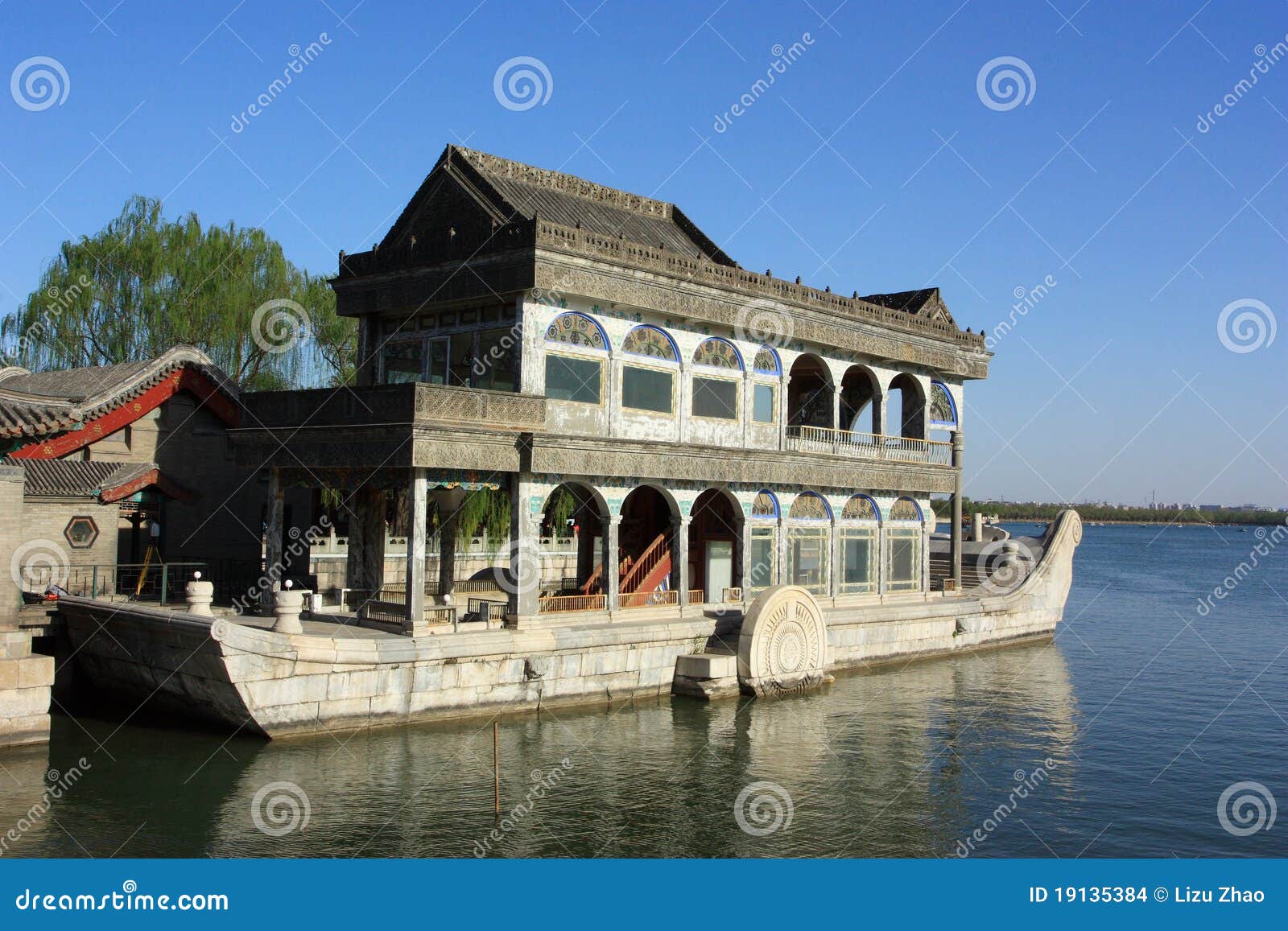 Stone Boat in Summer Palace Stock Photo - Image of ancient, pagoda ...
