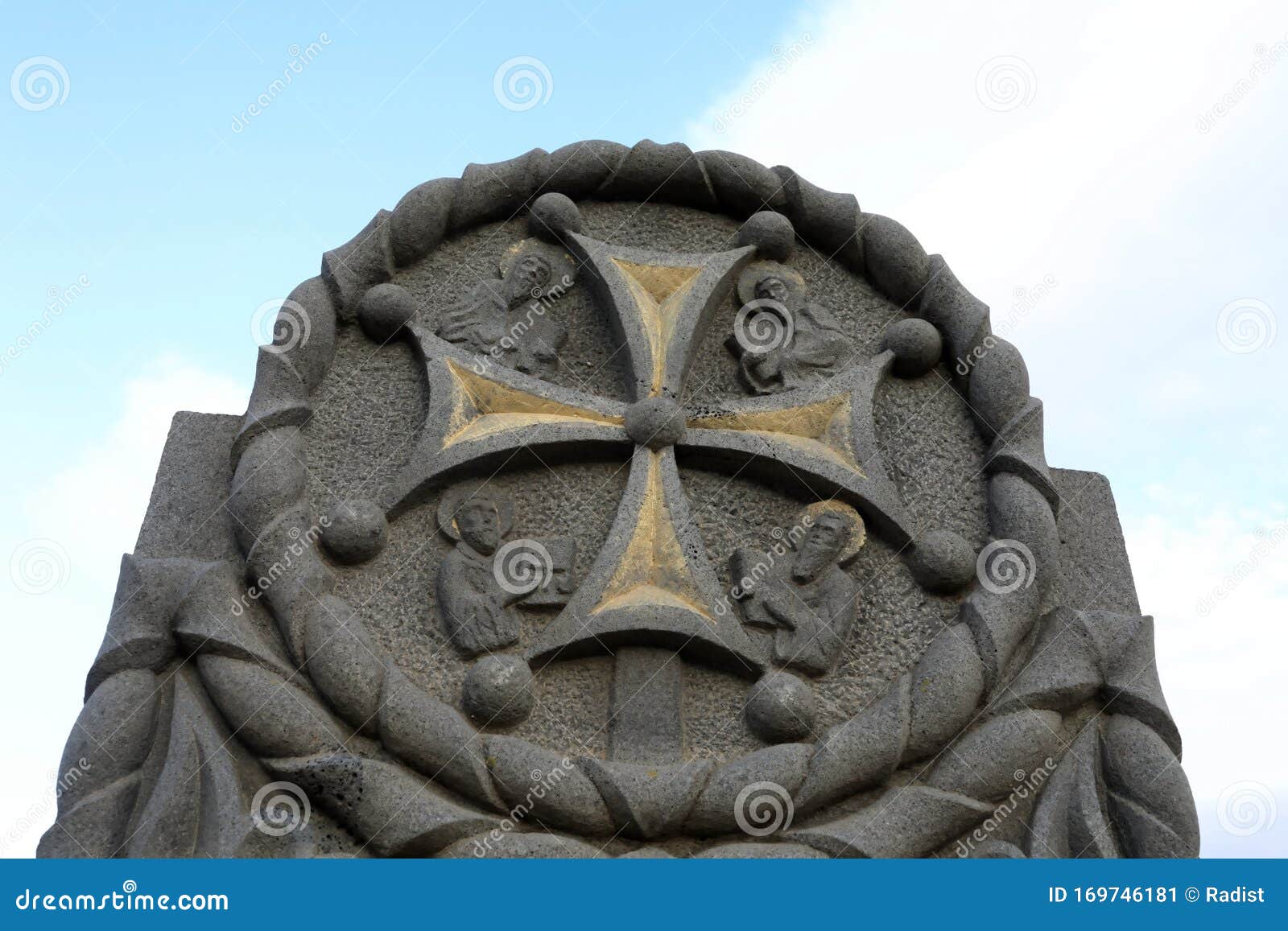 Stone Bolnisi cross stock image. Image of isosceles - 169746181