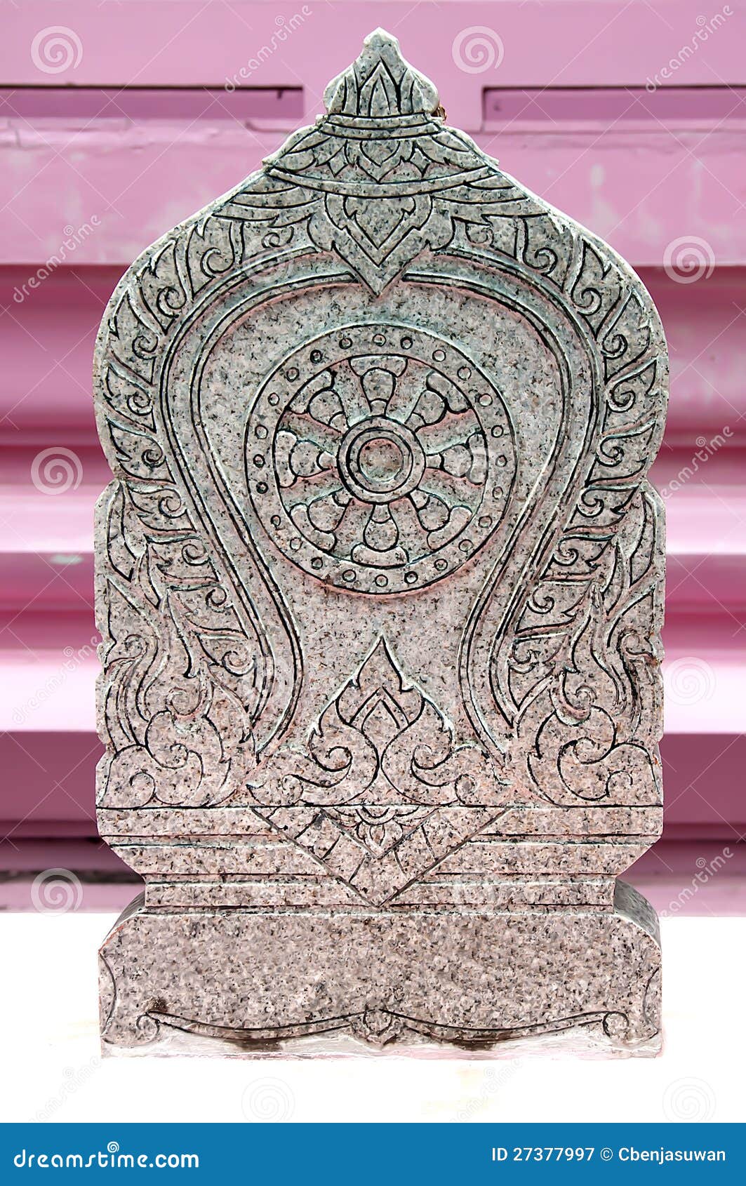 Stone boundary marker stock image. Image of design, motif - 27377997
