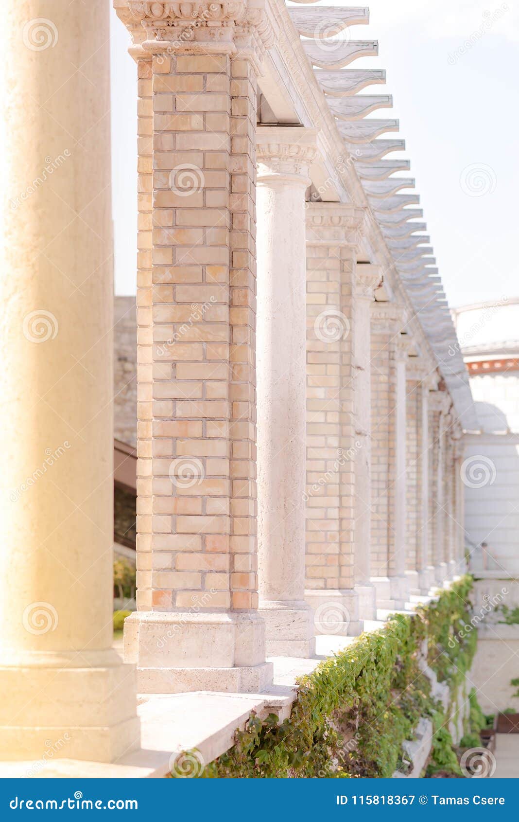 Stone and Brick Arch and Colums Stock Image - Image of corridor ...
