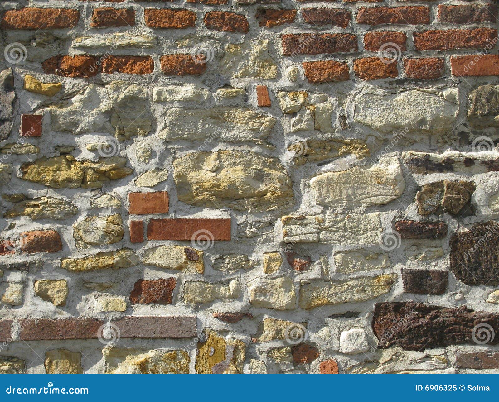Stone and brick wall stock image. Image of construction - 6906325