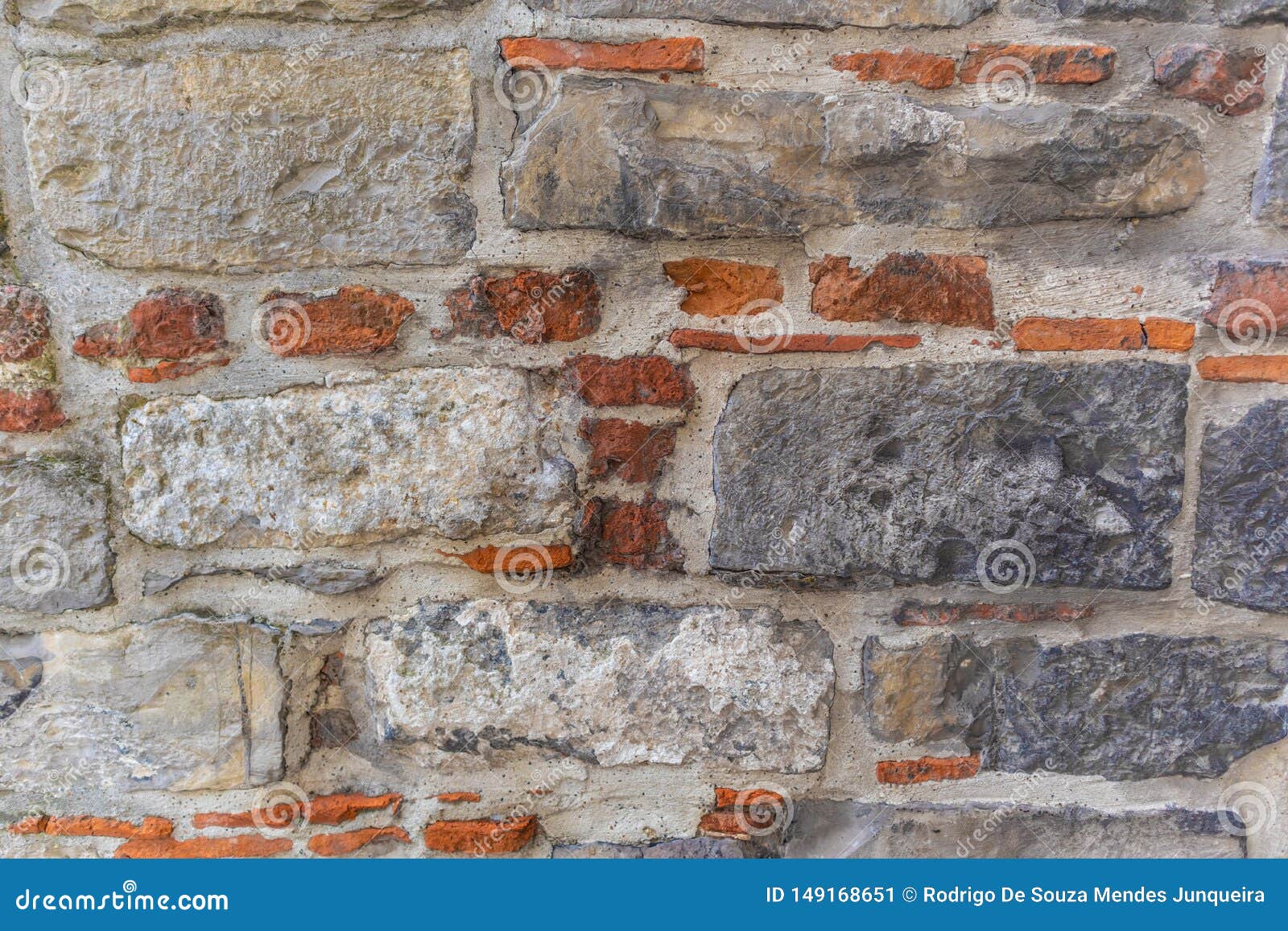 Stone Brick Wall. Rustic Style Stock Image - Image of street, destroyed ...